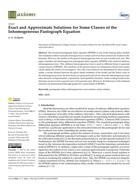 Exact And Approximate Solutions For Some Classes O Pdf