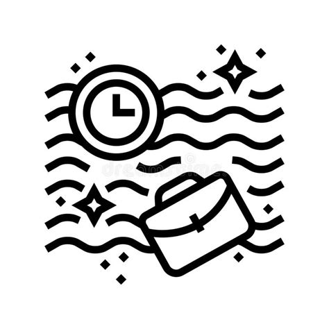 Flow State Time Management Line Icon Illustration Stock Illustration
