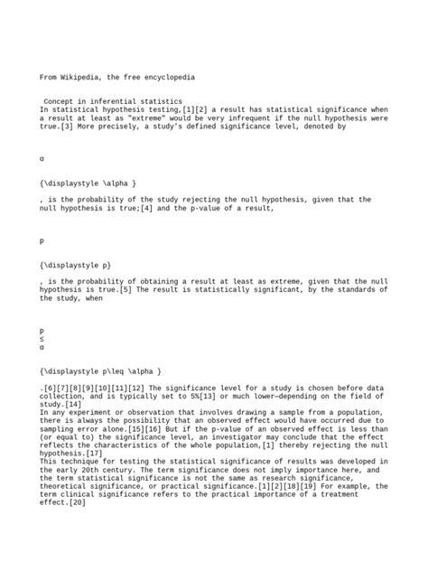 Statistical Significance Pdf Statistical Significance Statistical