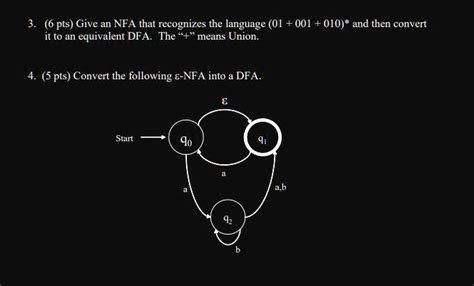 solved give an nfa that recognizes the language 01 001 010 and then