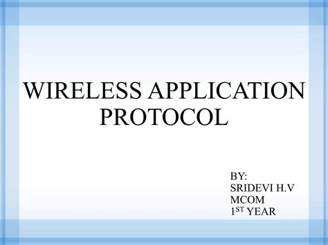 Wireless Application Protocol PPTX Internet Computing