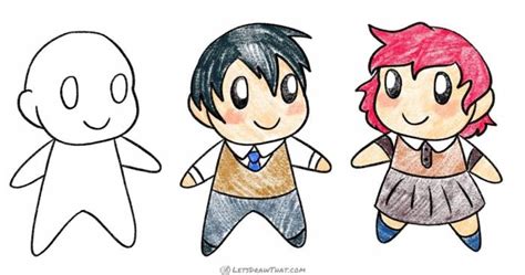 How To Draw Chibi Babe Or Girl From One Chibi Body Base