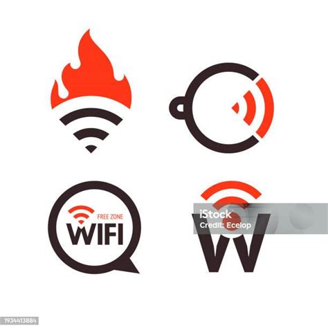 와이파이 신호 인터넷 기호 세트 아이콘 무선 및 무료 와이파이 핫스팟 와이파이 영역 연결 벡터 일러스트 레이 션 로고에 대한 스톡 벡터 아트 및 기타 이미지 Istock
