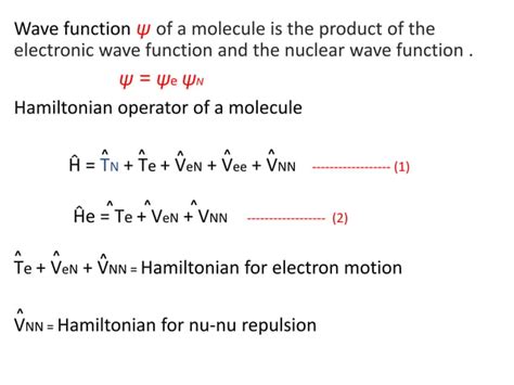 Born Oppenheimer Approximation Pptx Chemistry Science