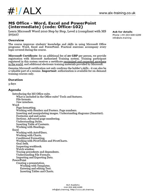 office word excel powerpoint advanced pdf microsoft excel