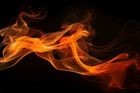 Fire Flames On Black Background Abstract Background Texture Design