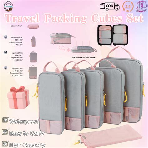 Waterproof Premium Nylon Compression Packing Cubes Water Resistant