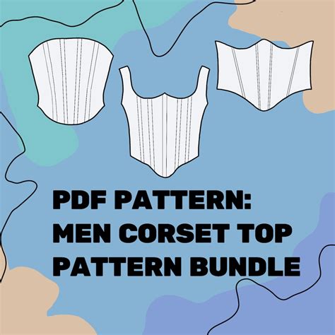 Mens Corset Pattern Bundle Including Three Different Mens Corset