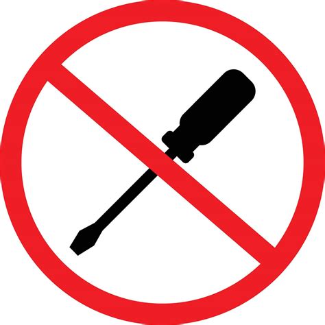 Do Not Disassemble Icon Do Not Unscrew Vector Caution Sign No