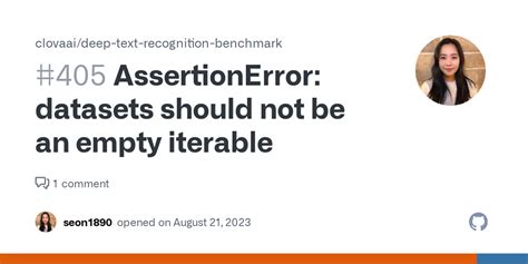 Assertionerror Datasets Should Not Be An Empty Iterable · Issue 405