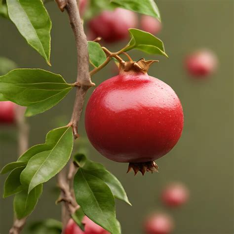 Premium Photo A Red Fruit That Is On A Tree