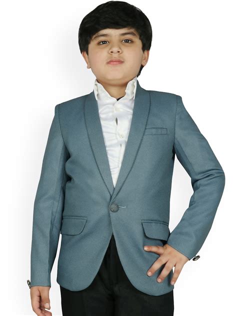 Buy Sg Yuvraj Boys Navy Blue And White Self Design Single Breasted
