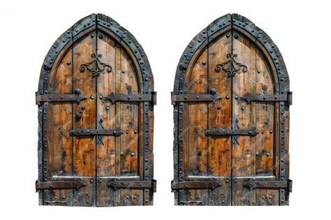 Des Portes Doubles En Bois Rustiques Ornées De Sculptures Complexes Dans Un Vieux Style D