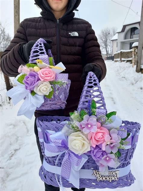 Великодні декоровані кошики Кошики на Пасху Пасхальні кошики Кошики з 800 грн Поделки