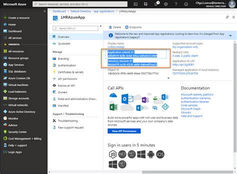 create azure ad application