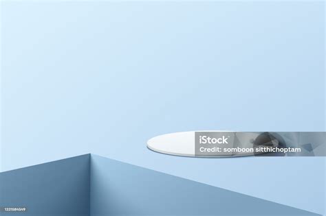 파스텔 블루 플로어와 사각형 홈에 추상 3d 흰색 실린더 받침대 연단 제품 디스플레이 프리젠 테이션을위한 파스텔 블루 최소 장면 벡터 기하학적 렌더링 플랫폼 설계 벡터