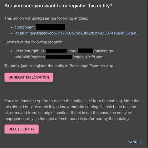 More Actions Needed When Unregister Entity · Issue 11996 · Backstagebackstage · Github