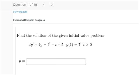 Solved Current Attempt In Progress Find The Solution Of The