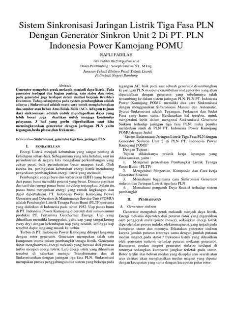 Sinkronisasi Generator Sinkron Pdf Sinkronisasi Generator Sinkron Pdf