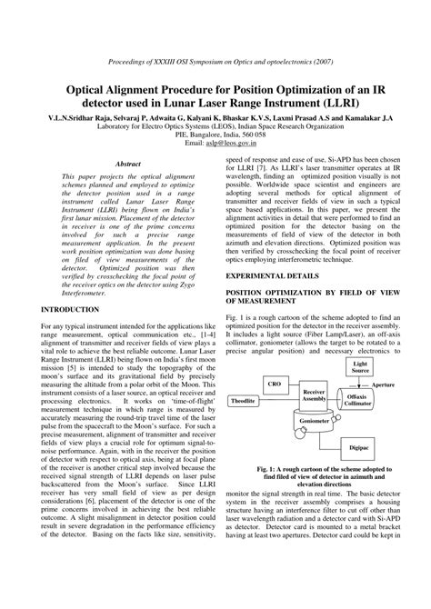 pdf optical alignment procedure for position optimization of an ir