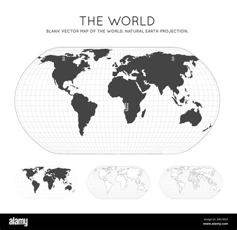 Map Of The World Natural Earth Projection Globe With Latitude And Longitude Lines World Map