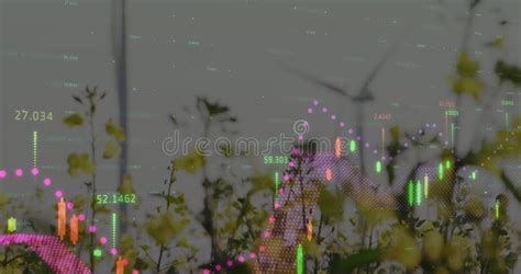 Image Of Data Processing Over Wind Turbines Stock Image Image Of Data
