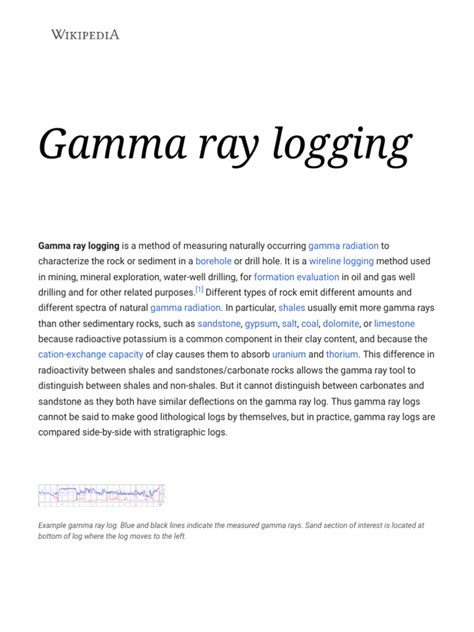 Gamma Ray Logging Wikipedia Pdf