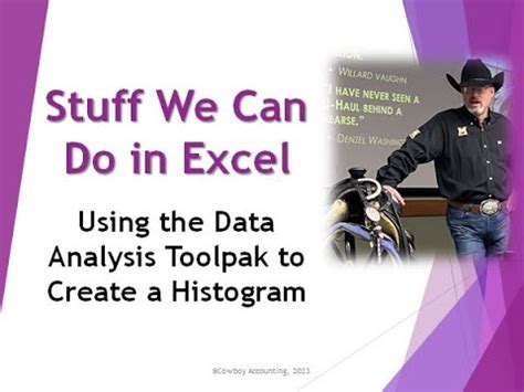 Building A Histogram Using The Data Analysis Toolpak In Excel YouTube
