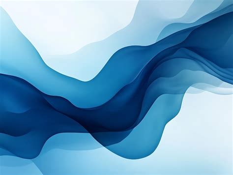 Abstract Fluid Blue Wave Design With Soft Gradients And Smooth Curves Creating A Calm Minimalist