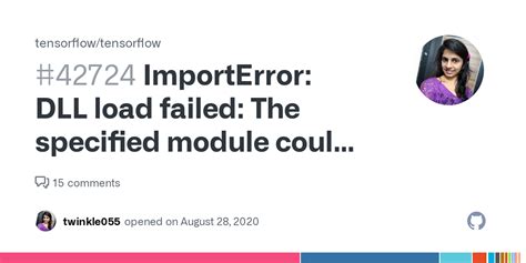 ImportError DLL Load Failed The Specified Module Could Not Be Found Issue