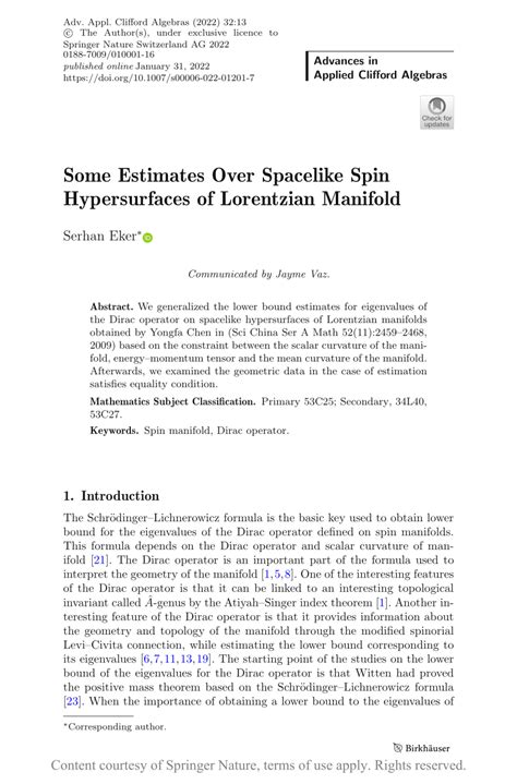 Some Estimates Over Spacelike Spin Hypersurfaces Of Lorentzian Manifold