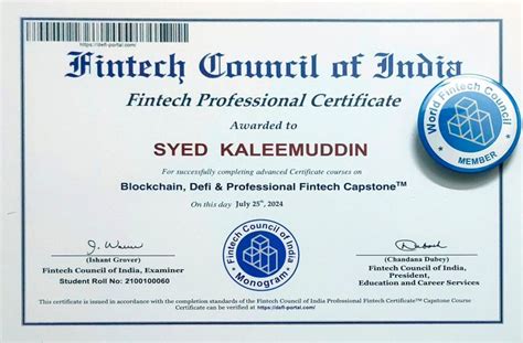 Syed Kaleemuddin On Linkedin Greetings Folks I Have Successfully Completed My Fintech Course On