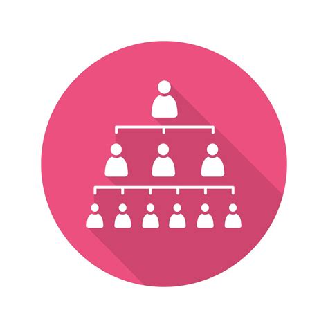 Company Hierarchy Flat Design Long Shadow Icon Team Building Organization Structure Vector