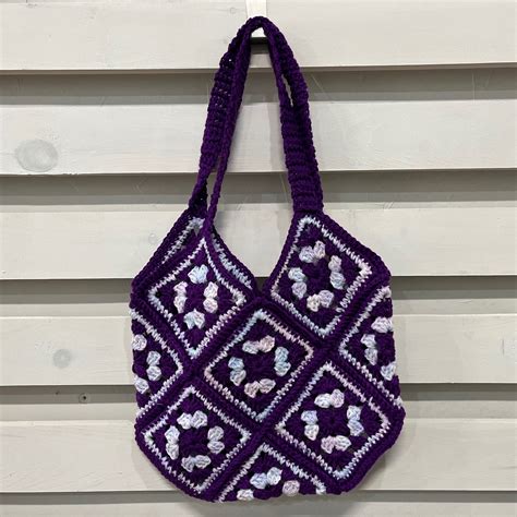 Purple Granny Square Bag Switchgrass