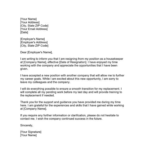 Professional Resignation Letter Sample Doc