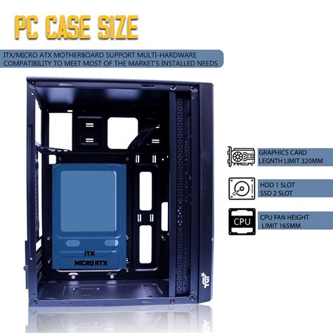 Ygt M7 Black White Tempered Glass Gaming Pc Desktop Case M Atx Mini Itx