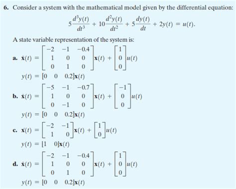 solved 0 0 6 consider a system with the mathematical model