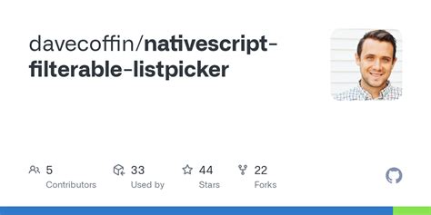 Github Davecoffinnativescript Filterable Listpicker