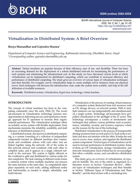 Virtualization In Distributed System A Brief Overview Pdf Virtualization Operating System