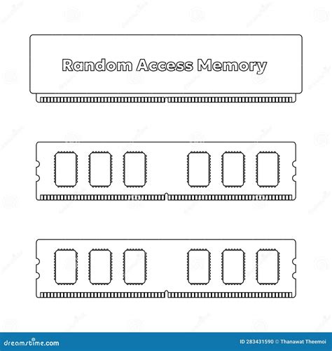 Random Access Memory Or Ram Computer Icon Vector Illustration Outline