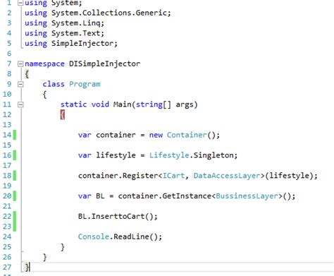 Dependency Injection Using Simple Injector