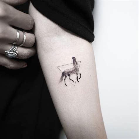 Centaur Tattoo On The Left Inner Forearm