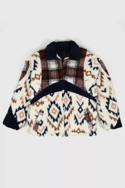 Reworked Patterned Fleece Jacket 01 Urban Outfitters