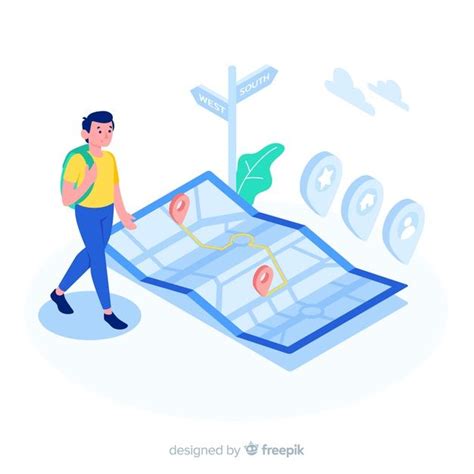 Free Vector Map Light Concept Illustration Vector Free Map Vector Website Development Process