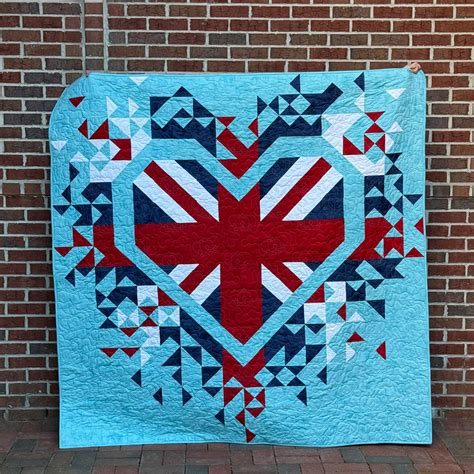 Exploding Heart Of The United Kingdom Quilt Kit Threaded Lines