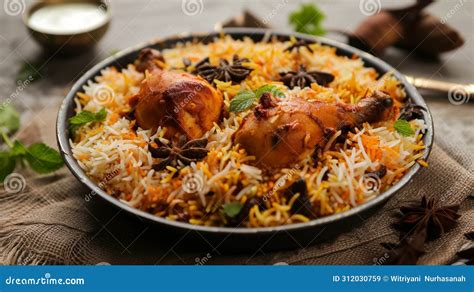 Flying Chicken Biryani Spicy Indian Hyderabadi Biryani Generative Ai