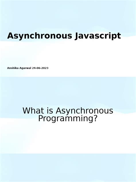 Asynchronous Javascript Lec7 Pdf Teaching Methods And Materials Computers