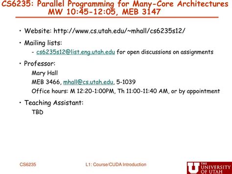 Ppt L1 Introduction Cs 6235 Parallel Programming For Many Core