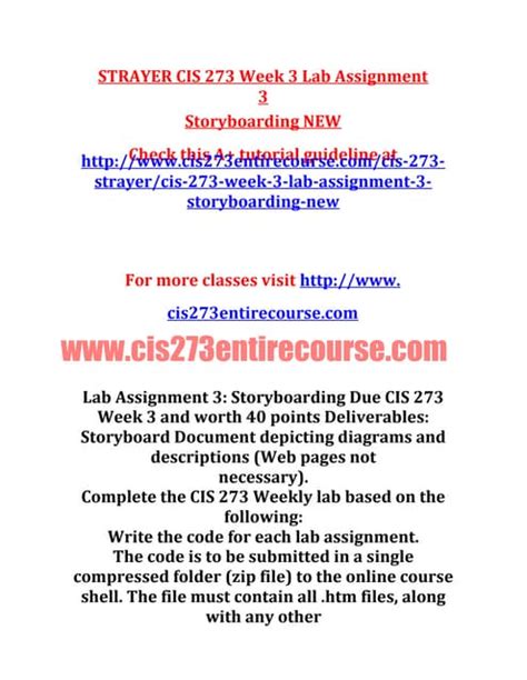Strayer Cis 273 Week 3 Lab Assignment 3 Storyboarding New Ppt