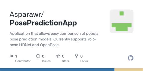 Github Asparawrposepredictionapp Application That Allows Easy